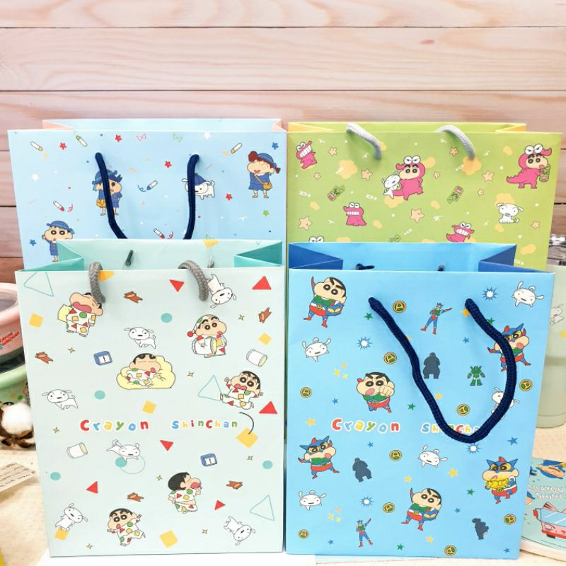 Crayon Shin-Chan Tote Bag Gift Paper Dynamic Superman Chocolate Bi ...