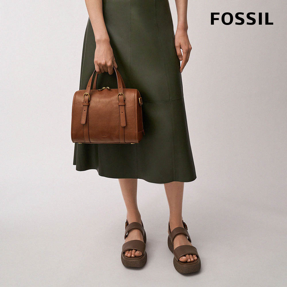 [FOSSIL Official Flagship Store] Carlie Genuine Leather Boston Bag ...