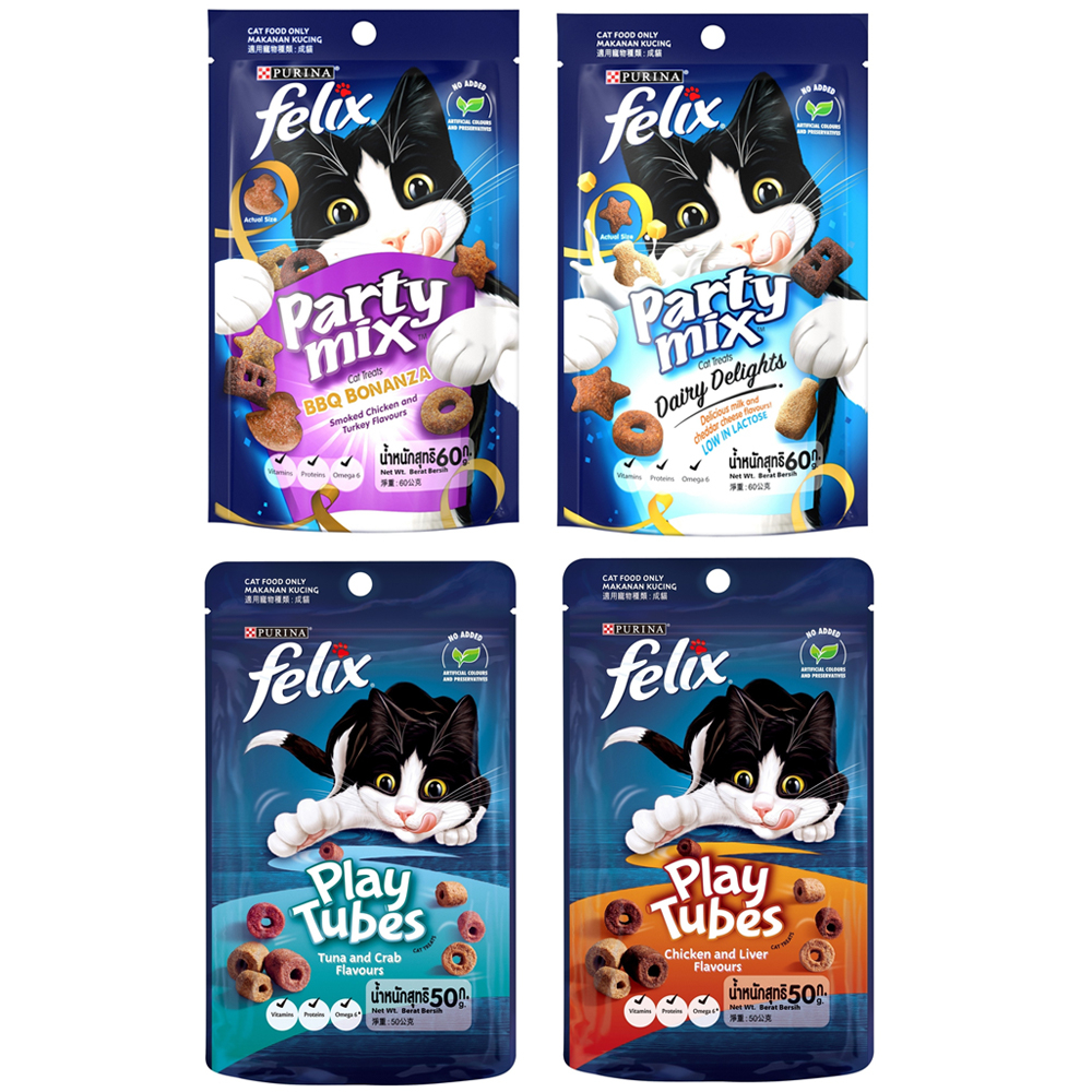 Felix Party Mix Cat Shortbread Crispy Roll Biscuits Snacks {WANG ...