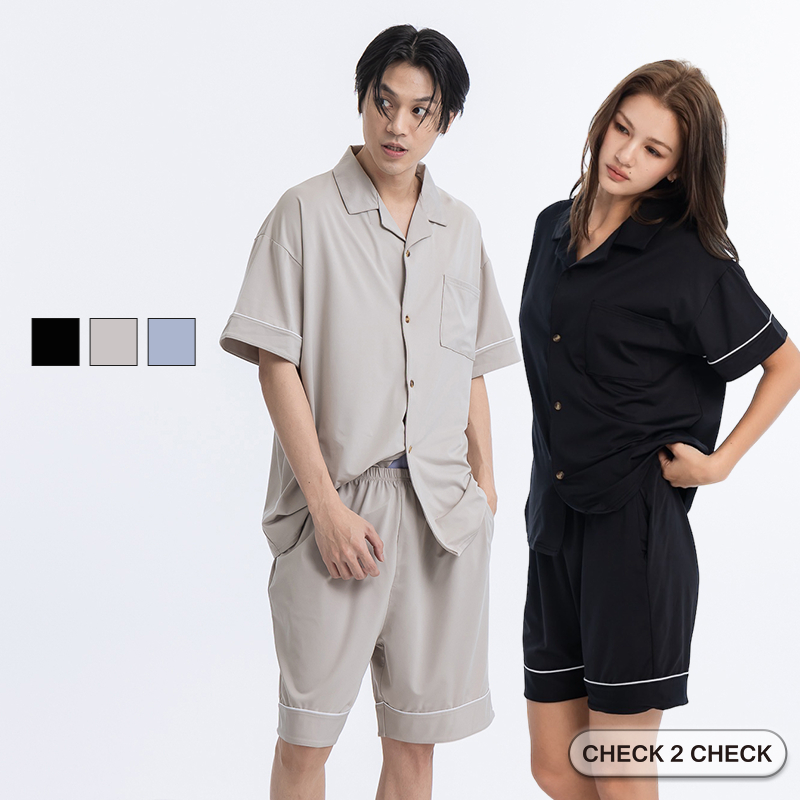 Check2Check-Light Skin Two-Piece Pajamas Men Women Set Couple Unisex ...