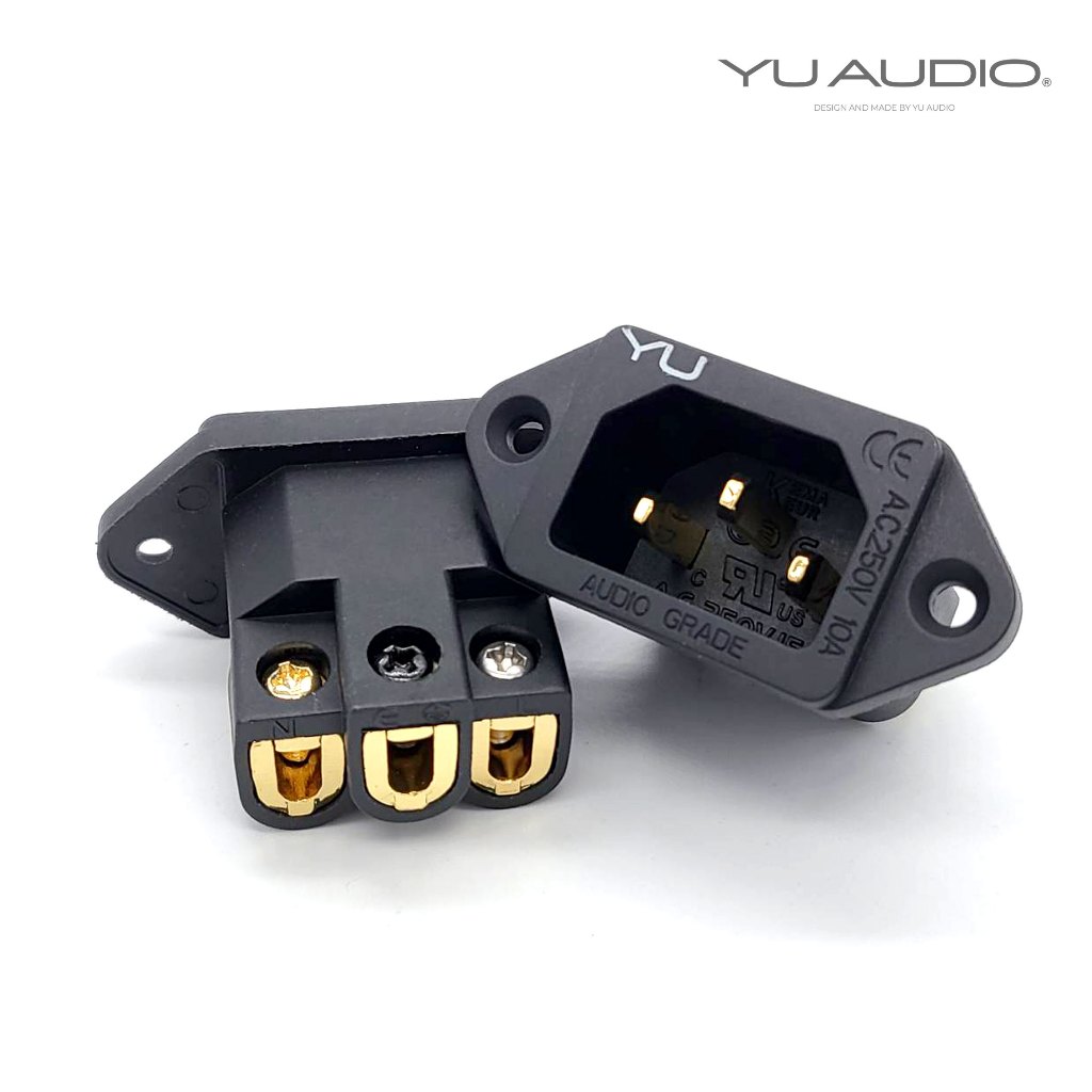 Red Copper Plated Real Gold AC POWER Socket 3P Grounding Computer Hole ...