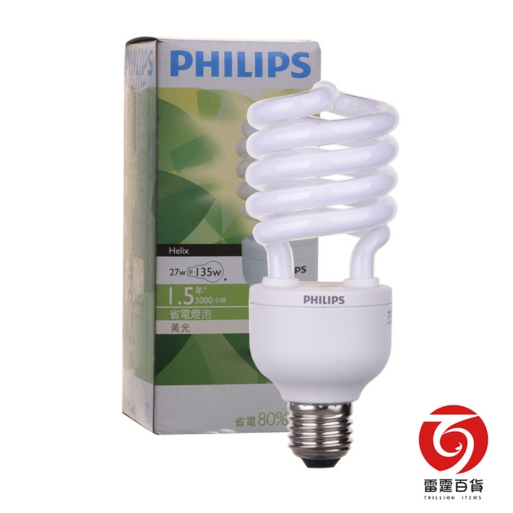 Philips 27W Spiral Yellow Light 2700K-120V/Lighting Bulb/Product ...