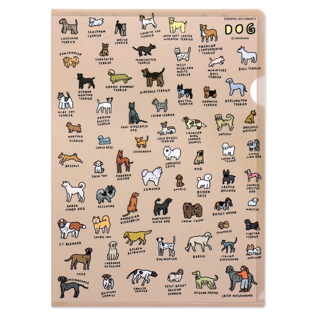 [Japanese Japanese Cultural Creative Shop] ZERO PER ・ A4 Folder Dog ...