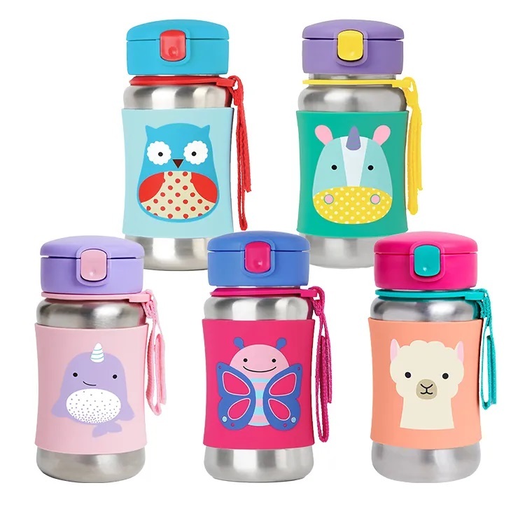 SKIP HOP ZOO Stainless Steel Straw Water Bottle-350ml | Shopee Malaysia