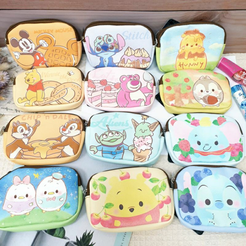 Disney Key Case Layered Ticket Card Coin Purse Mickey Pooh Stitch ...