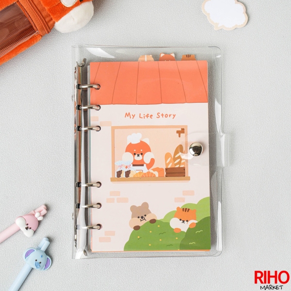 Korea Daiso Face 6-Ring Notebook Planner A6 Binder Cute Handbook Diary ...