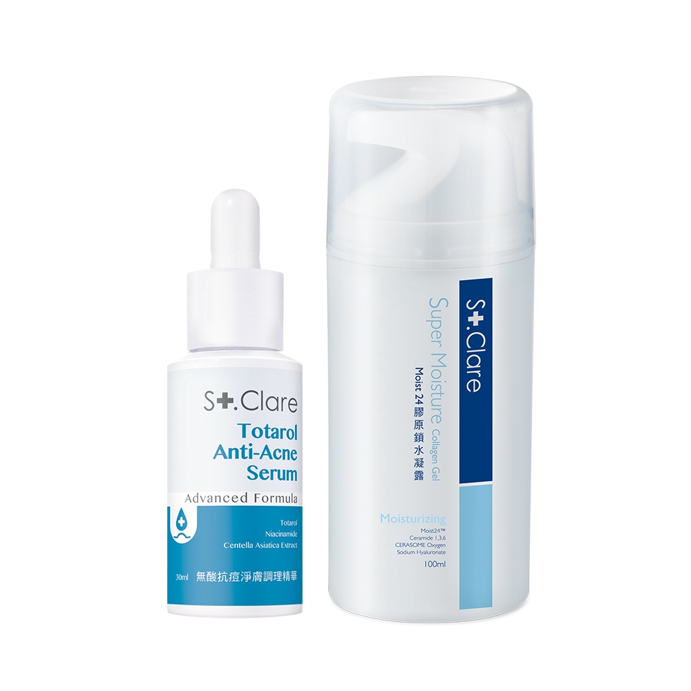 St. Clare Acid-Free Anti-Acne Essence+Moist24 Collagen Locking Water ...