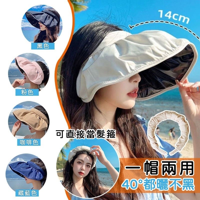 Sun Hat [Full Face Sunscreen] Hollow Top Shell Bucket Headband Vinyl ...