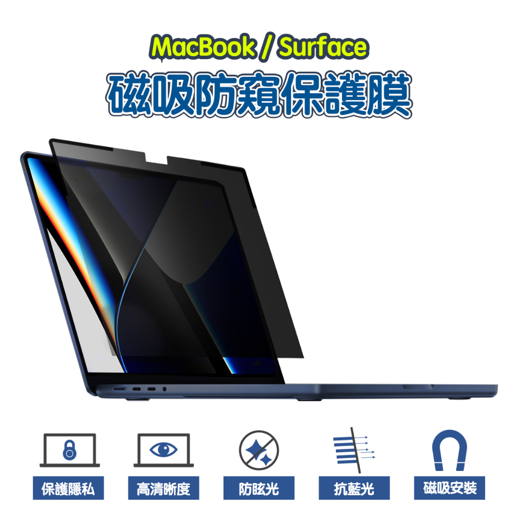MacBook Magnetic Screen Privacy Film|Air/Pro M3|Surface Laptop/Pro|Anti ...