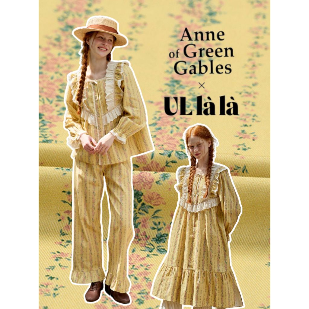 ULLALA Red-Haired Annie Co-Branded Country Style Pajamas Set (Cotton ...