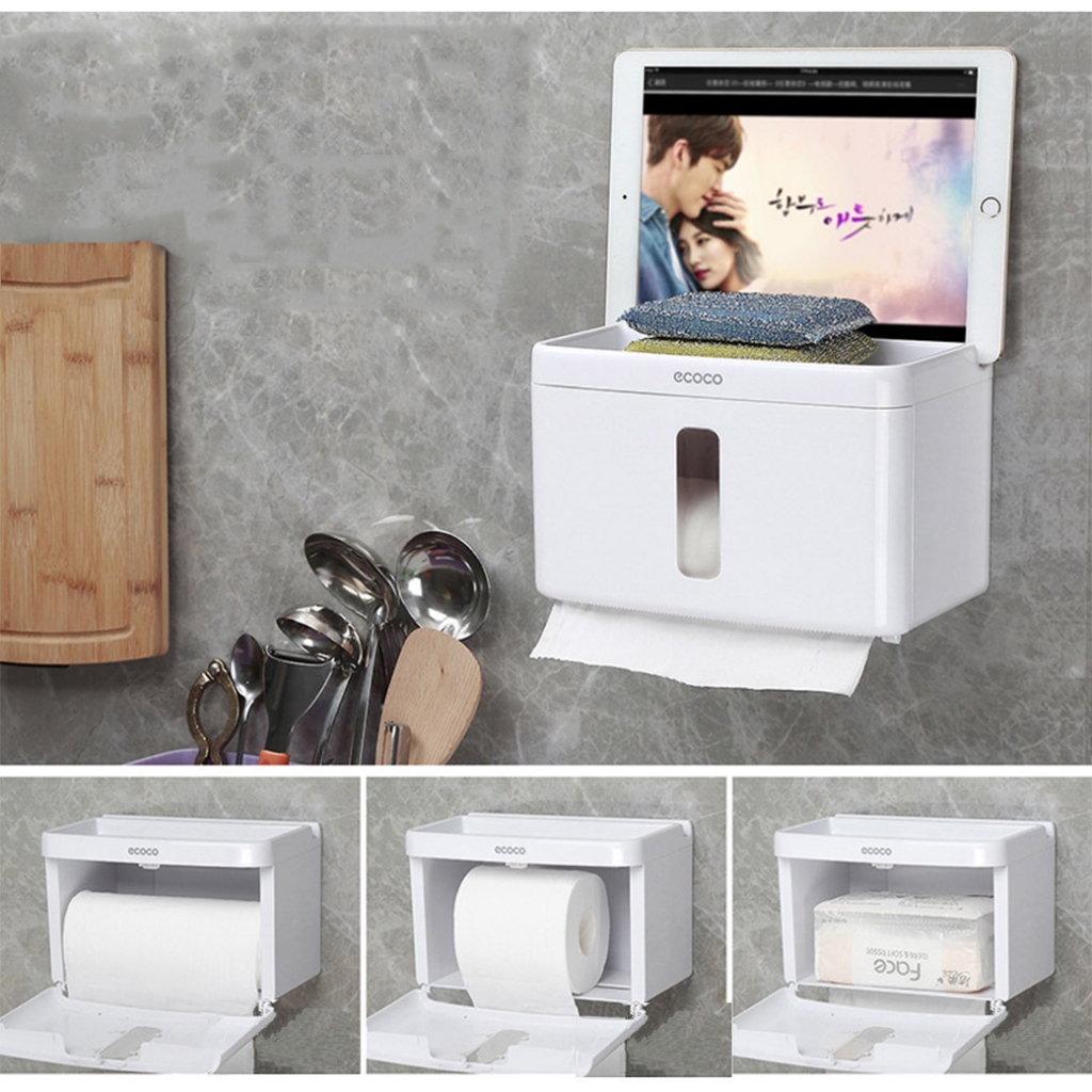 [Fast Shipping] ecoco| ecoco Toilet Paper Box Tissue Facial Shelf Storage Multifunctional ...