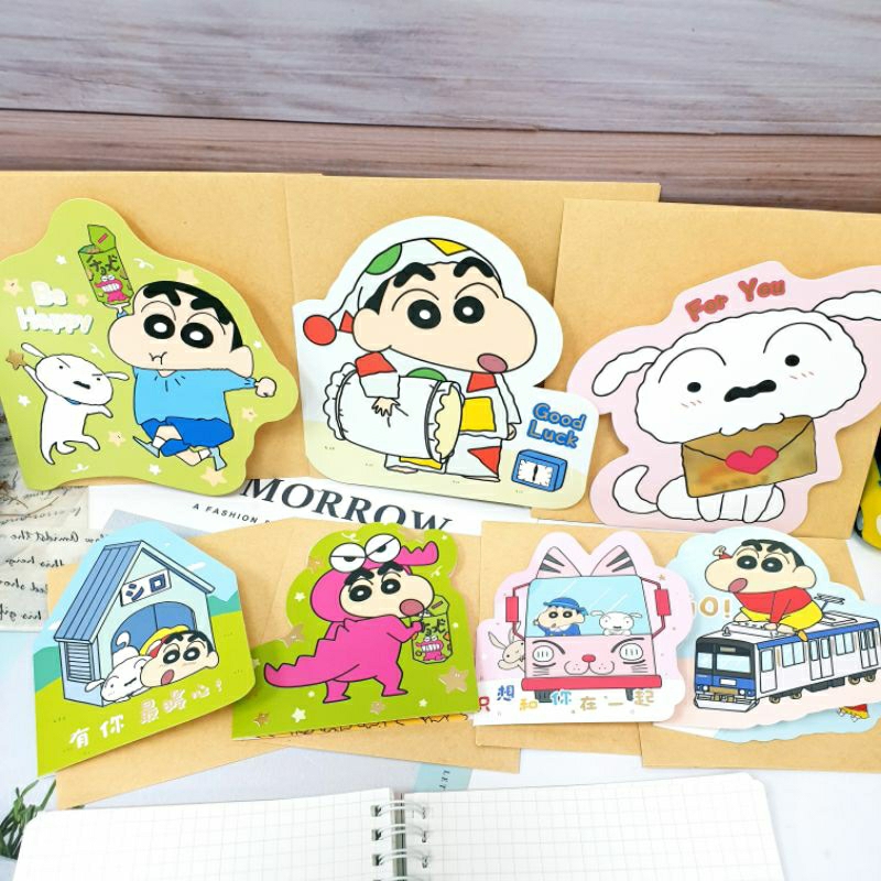Crayon Shin-Chan Styling Card Universal White Birthday Thank You ...