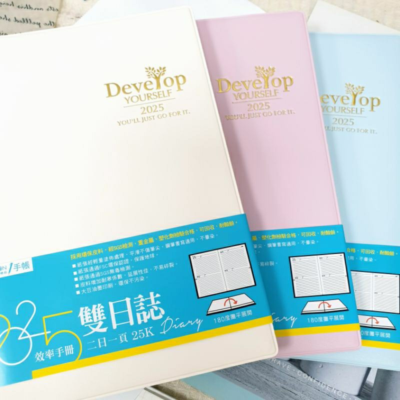 2025 25k Dual Diary One Page 2 Day Handbook Business Annual Plan ...