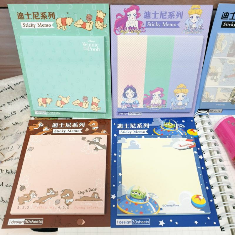 Disney Sticky Notes Square Note Paper The Little Mermaid Pooh Three ...