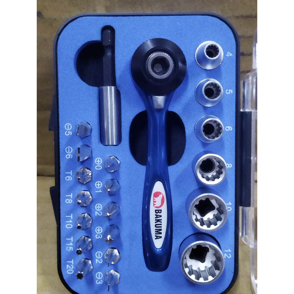 BAKUMA Elf Multifunctional Socket Screwdriver Set 21PCS Piece 2 Points ...
