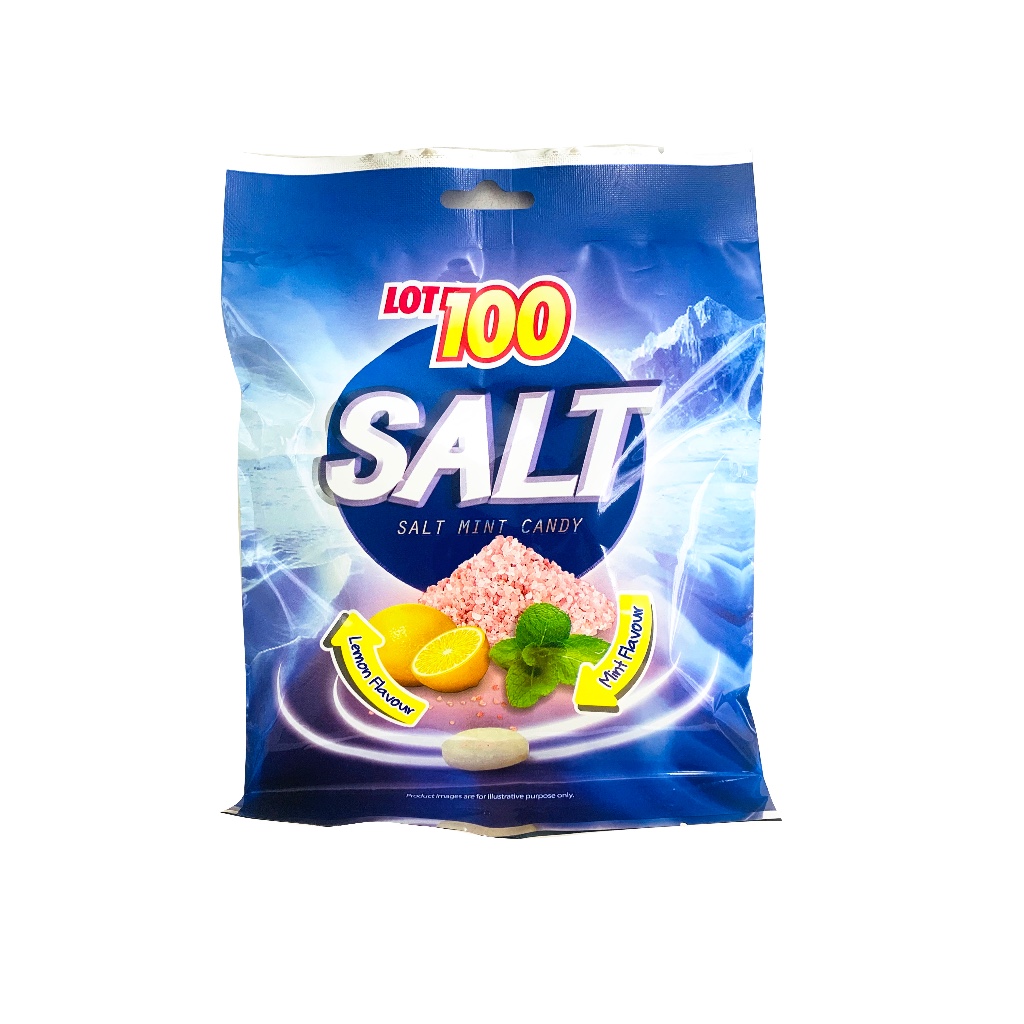 Malaysia 100 Servings Red Rock Salt Mint Flavor Lemon Candy 140g ...