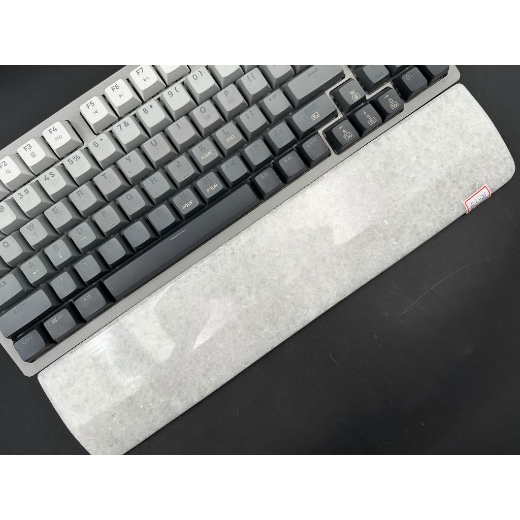 Snow White Jade-80% Keyboard Rest-Natural Stone Marble Mechanical filco ...