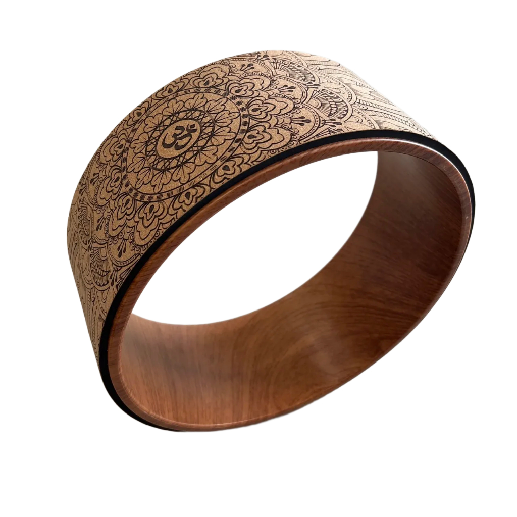 LCYA Yoga Wheel Chest Opening Handy Tool Cork Outer Ring Wood Grain ...