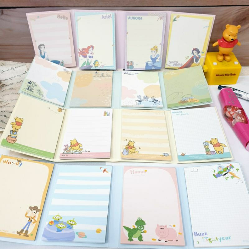 Disney Multi-Folding Notebook Note Paper Pooh Princess Small Stationery ...
