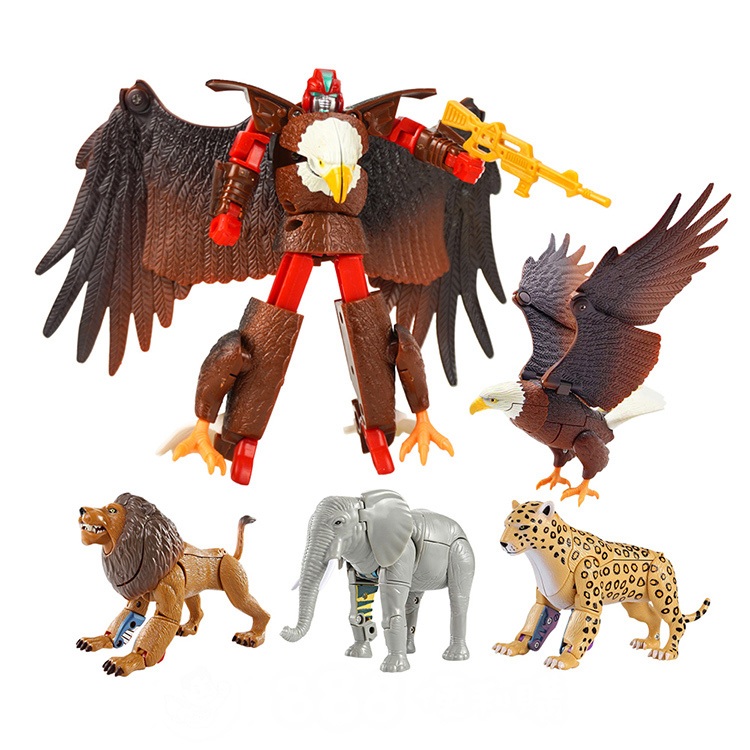 Taiwan Shipped 24H T734 Cards Forest Animal Transforming Robot (2 Items ...