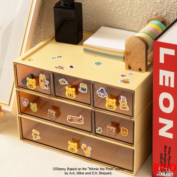 Korea Daiso Winnie The Pooh Stackable Drawer Storage Box Desktop ...
