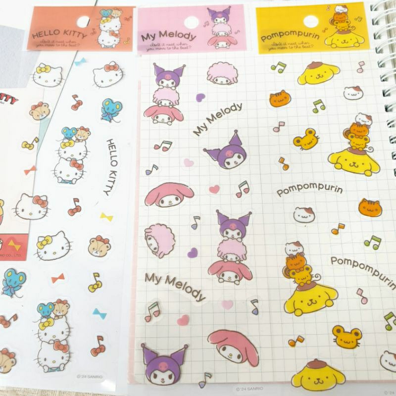 Sanrio Cute Small Stickers Transparent Hello Kitty Decorative Kuromi ...
