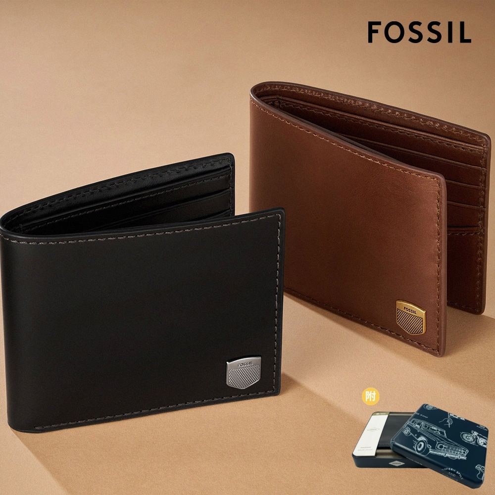 [FOSSIL Official Flagship Store] Hayes Genuine Leather Badge LOGO Short ...