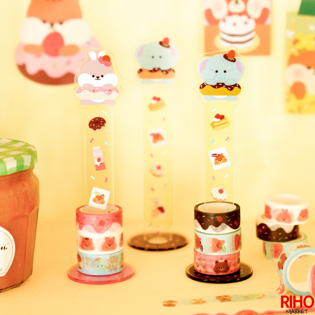 Korea Daiso Doodle Face Paper Tape Set Storage Rack Washi ins Style ...