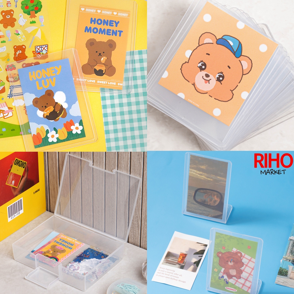 Korea Daiso Hard Card Holder Photo Storage Life Four Grid Cuckoo Film ...
