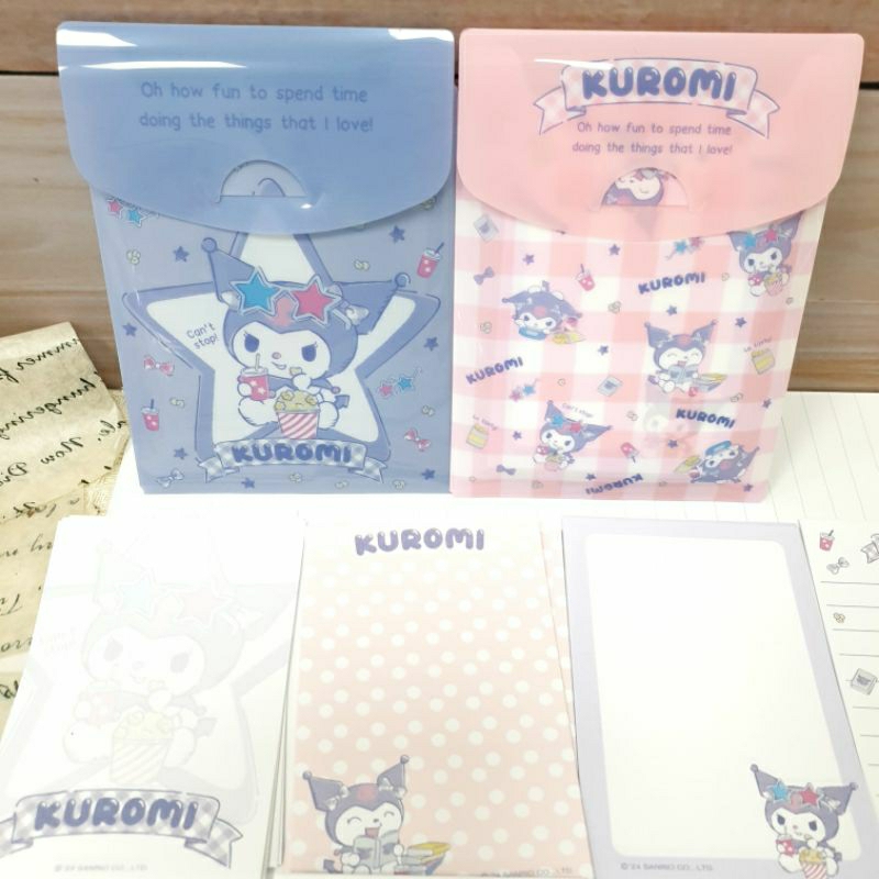 Kuromi Small Note Pack Paper MEMO With Storage Bag 64 Sheets In Message ...