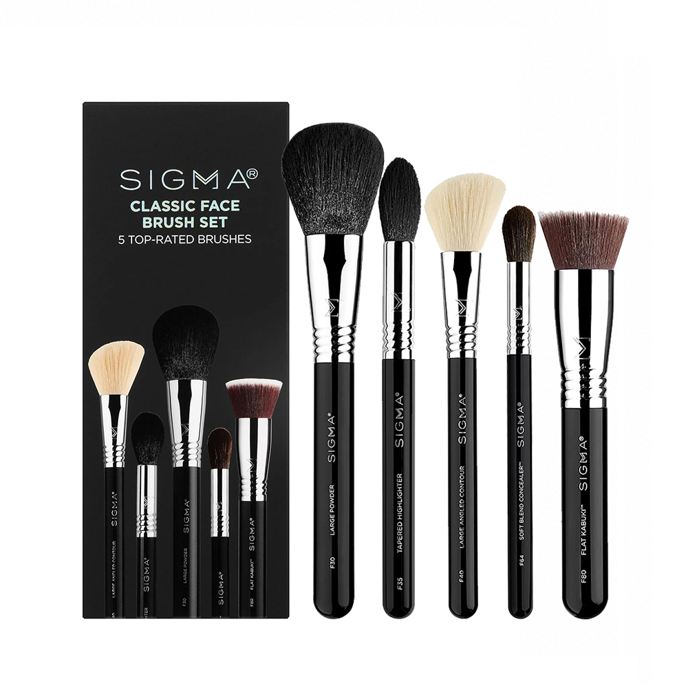 Sigma Classic Face Brush Set Of 5 Brushes Concealer Makeup Base ...