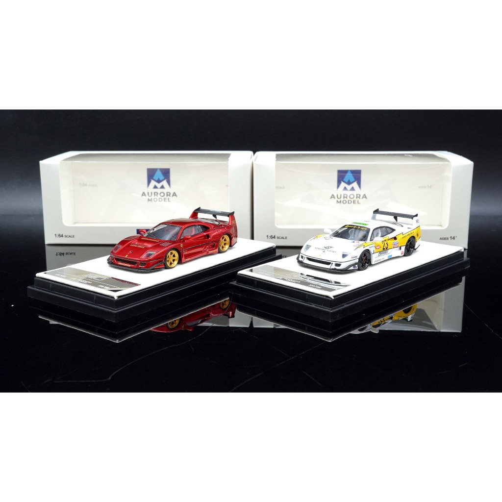 [M.A.S.H] Aurora 1/64 Ferrari F40 Metallic Red/Lightning 23 Two Colors ...