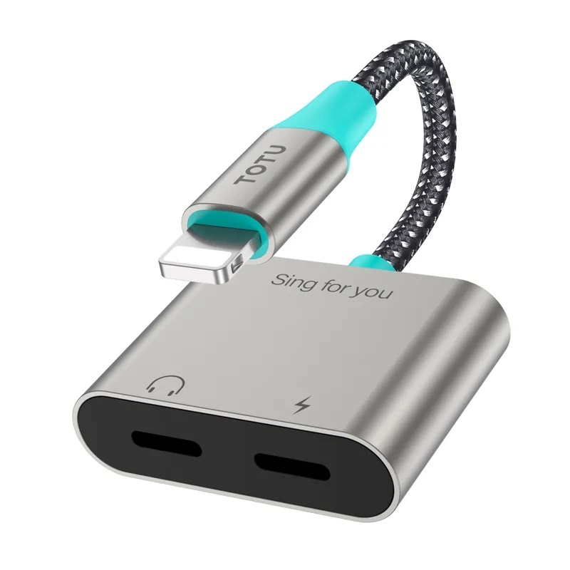 TOTU Dual Lightning Adapter Cable Audio Charging Listening To Songs ...