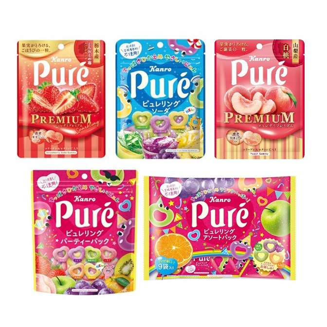 +Buy Japan+KANRO Pure KANRO Fruit Jelly Triangle Bag Strawberry/White Peach/Comprehensive Do ...