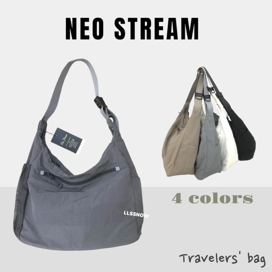 NEO STREAM Genuine Korean Nylon Side Backpack Lazy Bag Crossbody Cloud ...