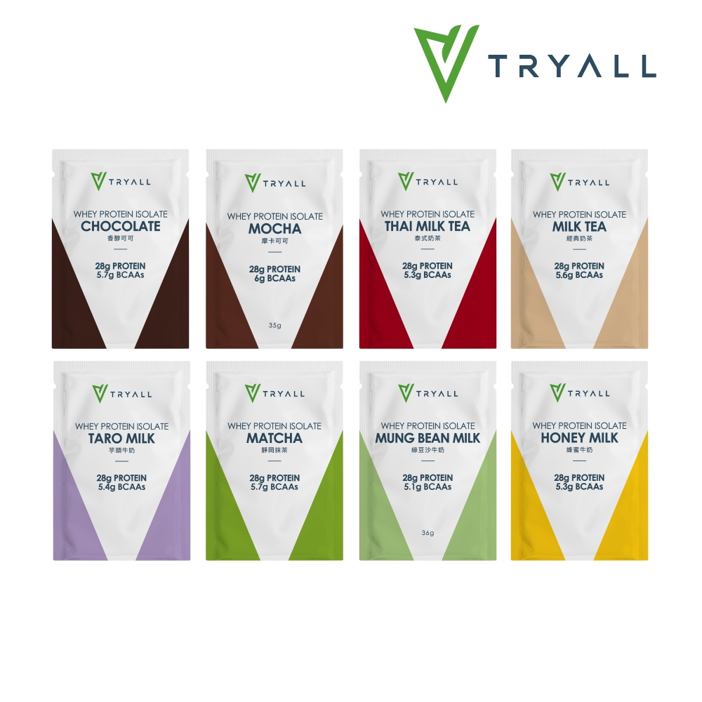 Taiwan Tryall|Full Whey Protein Isolate Handy Pack (35-38g) _ 8 Flavors Optional | Shopee Malaysia