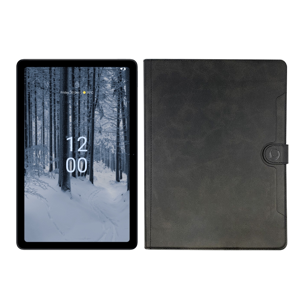 Nokia T21 Tablet Book Type Protective Leather Case [Boxed] Black ...