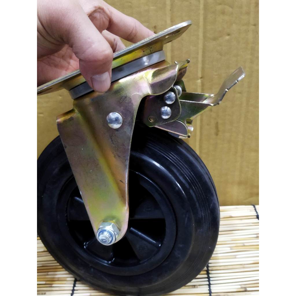 8 "Garbage Wheel Movable Brake Fixed Rubber Bearing 200kg | Shopee Malaysia