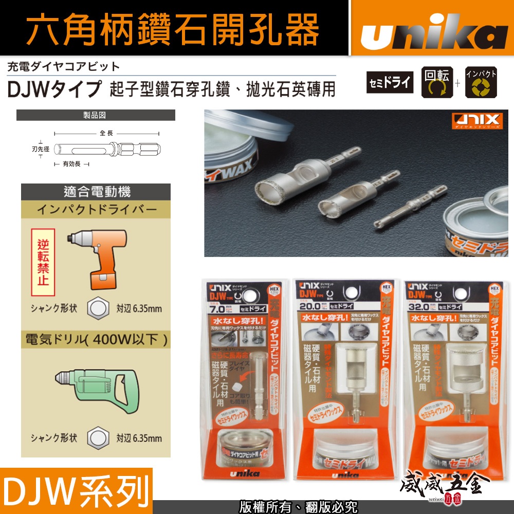 Japan UNIKA|Hexagon Shank Diamond Circular Saw Hexagonal Shaft Hole BIT ...