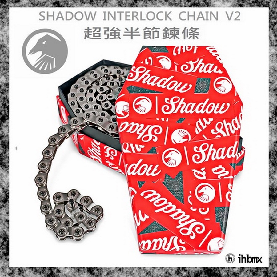 [I.H BMX] SHADOW INTERLOCK CHAIN V2 Super Half-Section Silver Track ...