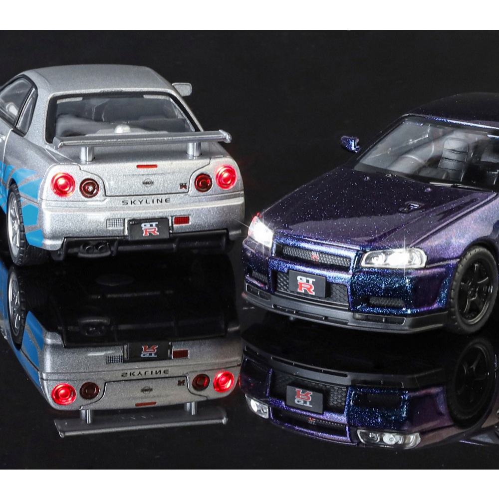 1: 32 Skyline GT-R R R34 Model Car God Of War Nissan GTR BNR34 Deadly ...
