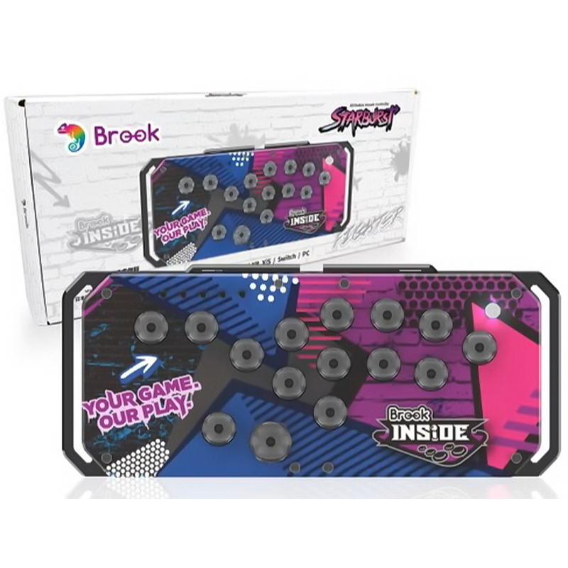 BROOK STARBURST Full Button Large Shaking Table Big Arcade Fighting Joystick HITBOX PS5 PS4 PC ...