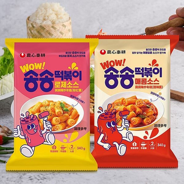 Nongshim Tae Gengdong Spicy Stir-Fried Rice Cake (340g) Pink Sauce ...