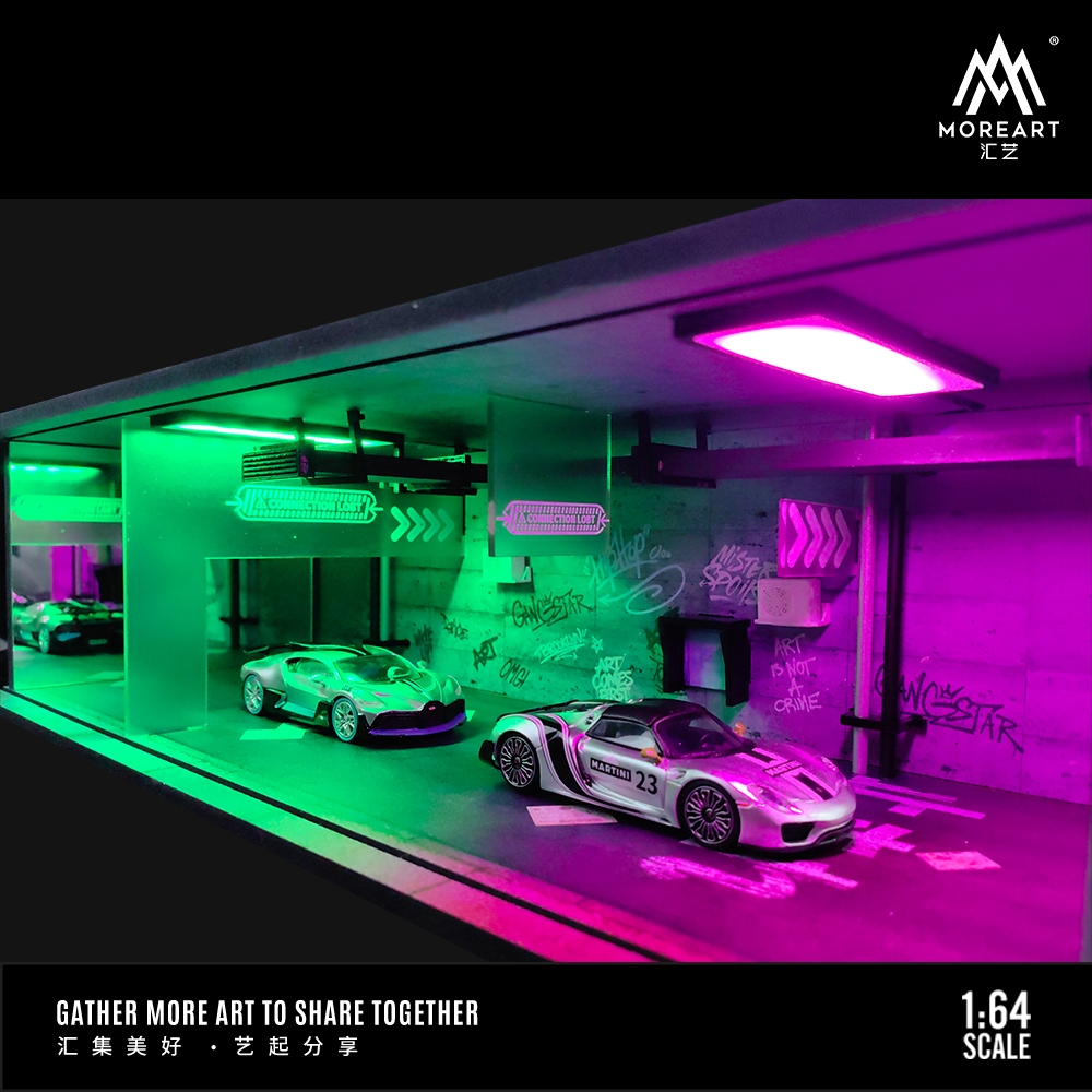 MoreArt 1: 64 CYBERPUNK Scene Light Display Box Future Model Car ...