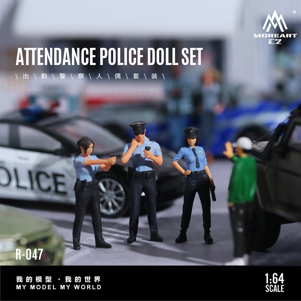 1: 64 Attendance Police Doll Set Duty Model Props Character Car ...