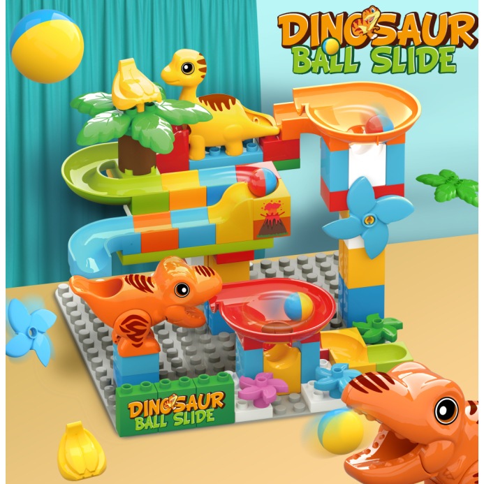 [Large Particles] Dinosaur Slide Blocks Lego Style Compatible Duplo ...