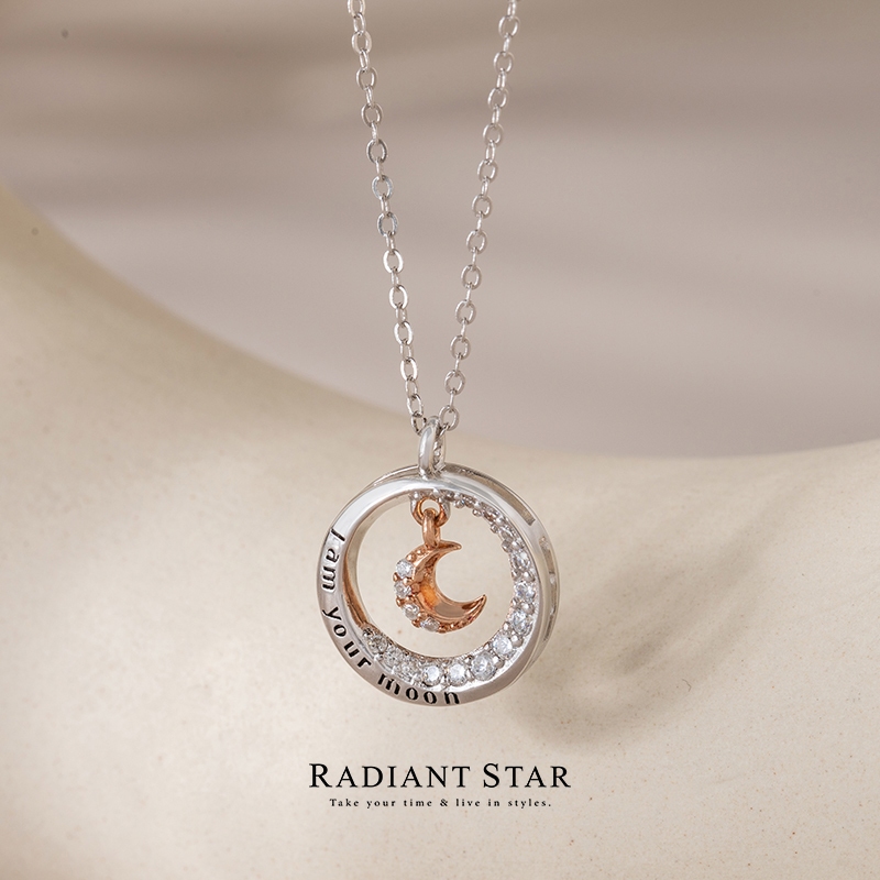 MARIGOLD Silver Moon Light Zircon 925 Sterling Necklace [KMD520] Bright Star | Shopee Malaysia