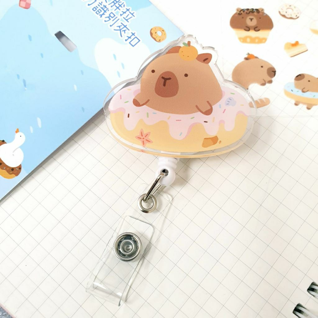 Kapi Fat Pull Acrylic Identification Clip Buckle Retractable Capybara ...