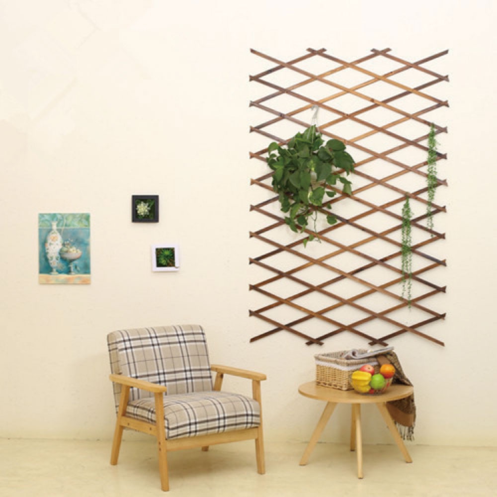 Wooden Mesh Strip Fence Board Telescopic Railing Rattan Climbing Frame ...