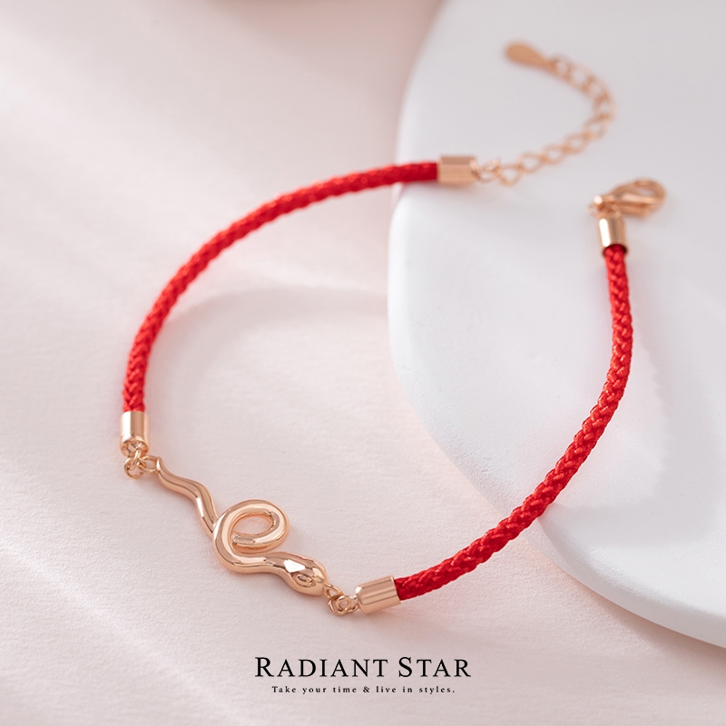 MARIGOLD Blessing Snake Red String 925 Sterling Silver Bracelet [KMD727 ...